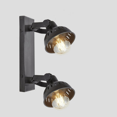 Industville Swivel Spotlight Flush Mount/Wall Light, Double, Pewter