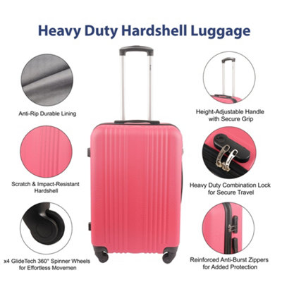 Infinity Hard Shell 3 Piece Luggage Set - Pink