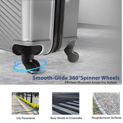 Infinity Hard Shell 3 Piece Luggage Set - Silver