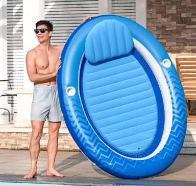 Inflatable Comfort Plush Cove Lounger Pool Floats 2 Pack