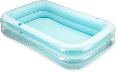 Inflatable Family Pool, Rectangular FunSicle Pool 8.3ft, Lagoon Blue