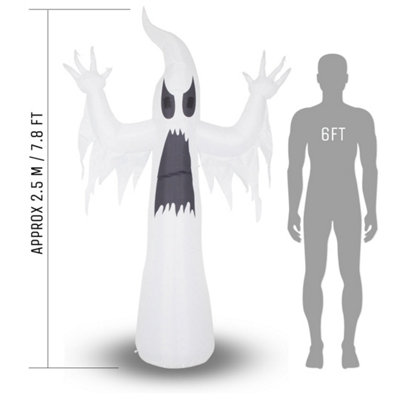 Inflatable Halloween Decoration - Spooky Ghost with LED Lights - 2.4m ...