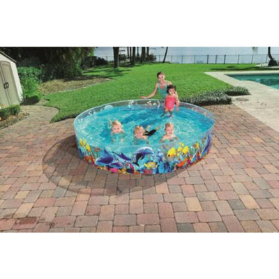 Inflatable Round Swimming Paddling Pool D244x46cm Sea Life-Themed ...