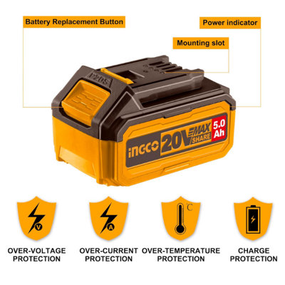 Ingco Industrial 20V 5.0Ah Lithium-ion battery pack