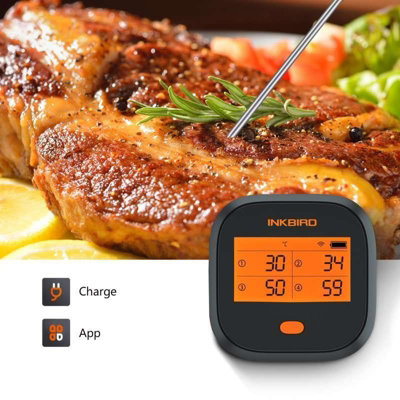 Inkbird Wi-Fi IBBQ-4T Smart Digital Thermometer with Four Probes - BBQ ...