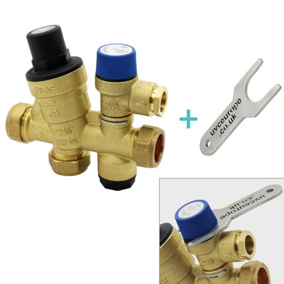 INLET CONTROL MULTIBLOC VALVE GROUP 22MM 3/6 BAR ALTERNATIVE + PRV KEY