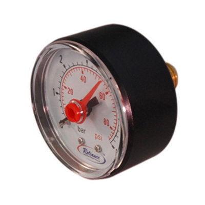 INLET PRESSURE GAUGE 50MM 0-10 BAR 1/4"