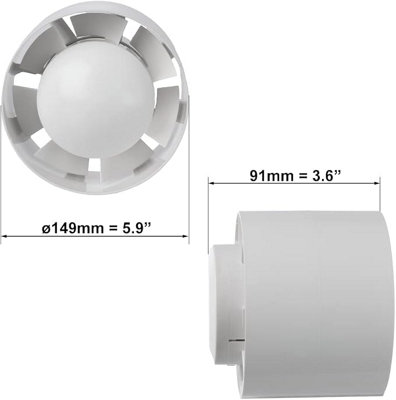 Inline Extractor Fan 150mm / 6" Duct Ventilator Exhaust Hose Pipe Vent