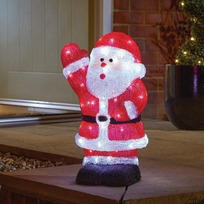 InLit Large Santa Claus Ornament - Battery Powered Light Up Home Garden ...