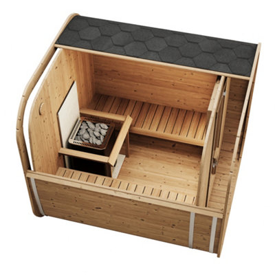 Inmedias Thermowood Icon Sauna 200S - 4-6 Person 2m x 2m - Outdoor Cube ...