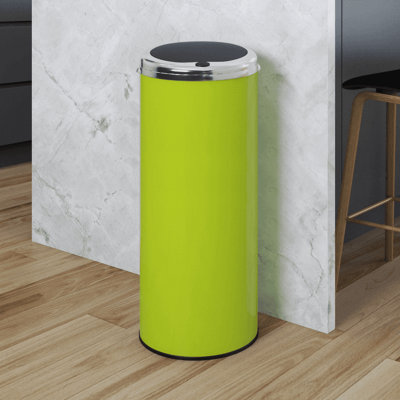 Inmotion 50L Lime Green Stainless Steel Kitchen Waste Dust Bin