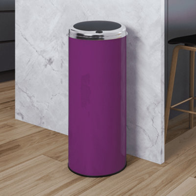 Inmotion 50L Purple Stainless Steel Kitchen Waste Dust Bin