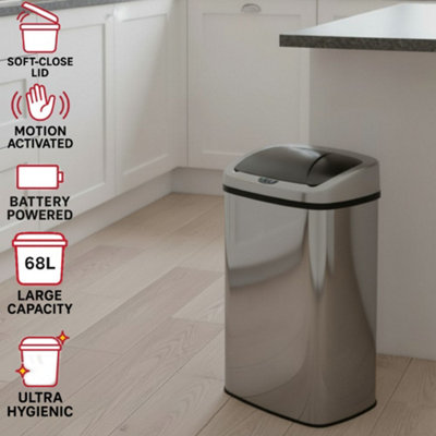 Inmotion 68L Stainless Steel Sensor Bin - Slim Automatic Kitchen Waste Bin