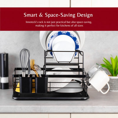 Innoteck Essentials 2-Tier Dish Drainer - Black