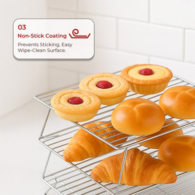 Innoteck Essentials 3-Tier Stackable, Foldable Cake Cooling Rack