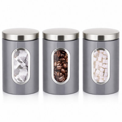Innoteck Essentials 3pc Stainless Steel Kitchen Canister Set with ...