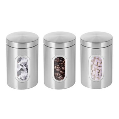 Innoteck Essentials 3pc Stainless Steel Kitchen Canister Set with ...
