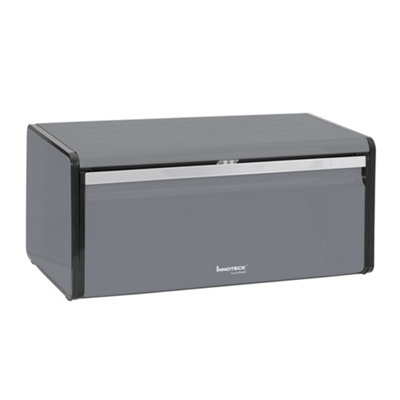 Innoteck Essentials Bread Bin with Magnetically Sealed Lid - Grey