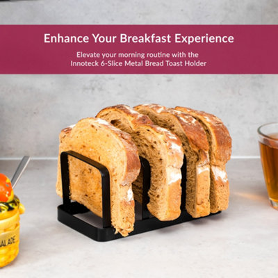 Innoteck Essentials Flat Iron Toast Rack(6 Bread Slice Slot) - Black