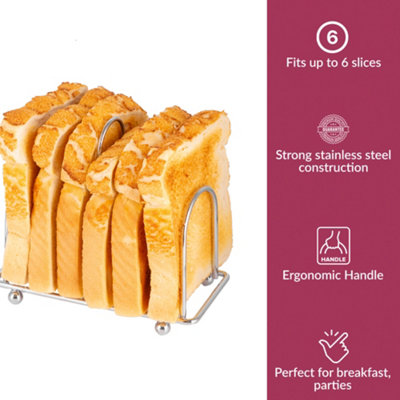 Innoteck Essentials Toast Rack with 6 Bread Slice Slots - Chrome
