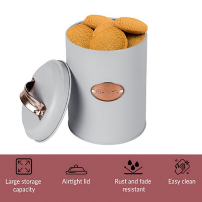 Innoteck Essentials Vintage Biscuit Tin with Copper Lid