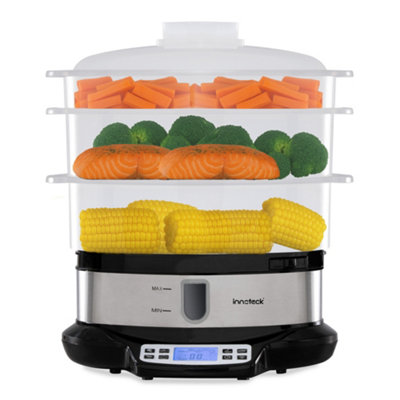 Innoteck Kitchen Pro 3 Tier 9L Digital Food Steamer with 6 Presets ...