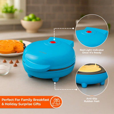 Innoteck Kitchen Pro Bear-Shaped Waffle Maker - Blue