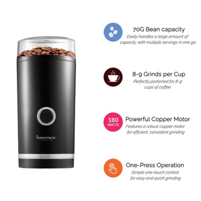 Innoteck Kitchen Pro Electric Coffee & Spice Grinder, 180W