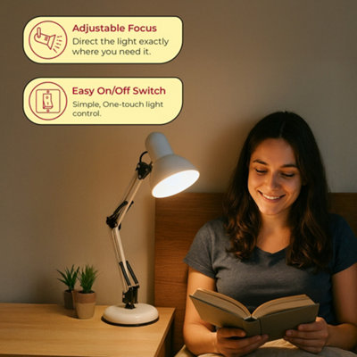 Innoteck Swing Arm Desk Lamp - White