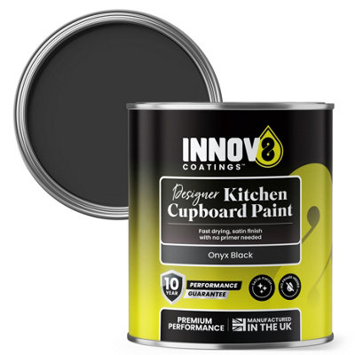 Innov8 Coatings Designer Kitchen Cupboard Paint - Onyx Black - 750 ml ...