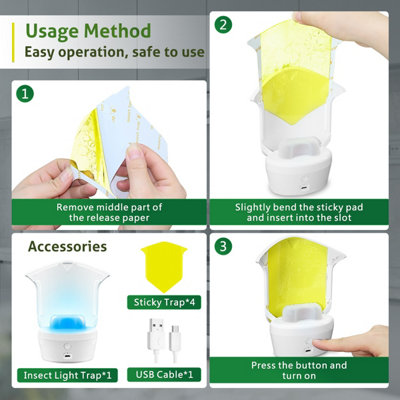 Insect Fly Trap Light, New USB Rechargeable Insect Light Trap for Fruit ...