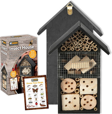 Insect Hotels for Gardens - Large Wooden Bee Hotel Natural Habitat for ...