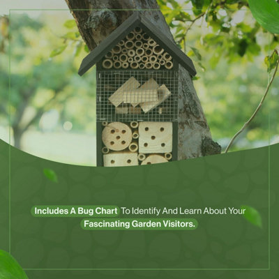 Insect Hotels for Gardens - Large Wooden Bee Hotel Natural Habitat for ...