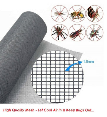 Insect Mesh - Ideal For Covering Windows (Grey Mesh 1.2 mt wide) sold ...