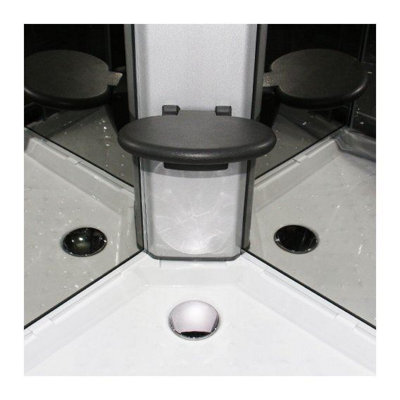 Insignia Chrome Steam Shower Cabin Enclosure Cubicle 1100x700 Offset RH ...