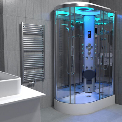 Insignia Chrome Steam Shower Cabin Enclosure Cubicle 1200x800 Offset RH ...