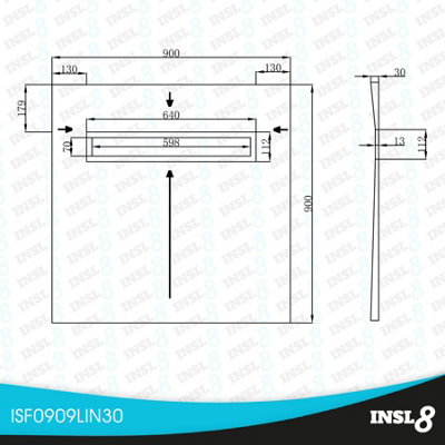 INSL8 Linear Wet Room Tile-On Shower Tray with Gold Grate Diagonal ...