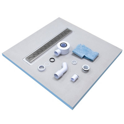 INSL8 Linear Wet Room Tile On Shower Trays- Stainless Steel Diagonal ...