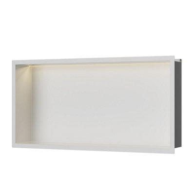 INSL8 Stainless Steel Matte White Shower Niches - 610 x 305 x 100mm (LED)
