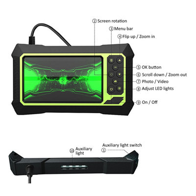 Inspection Endoscope Dual Lens 5.5mm Waterproof 1080P HD Borescope ...