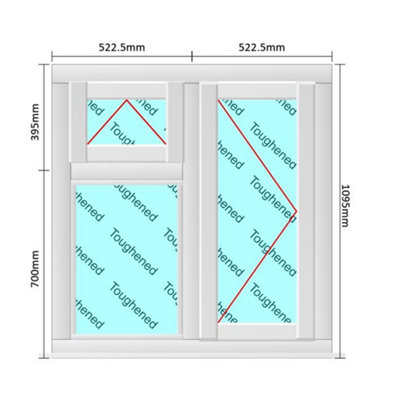 INSTALLED 1045mm (W) x 1095mm (H) PVCu StormProof - 1 Opening Window ...
