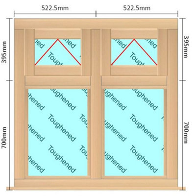 INSTALLED 1045mm (W) x 1095mm (H) Wooden Stormproof Window - 2 Top ...