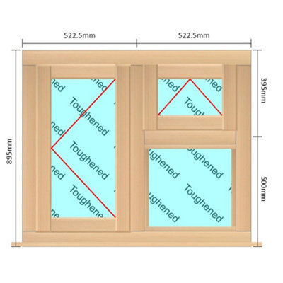 INSTALLED 1045mm (W) x 895mm (H) Wooden Stormproof Window - 1 Opening ...