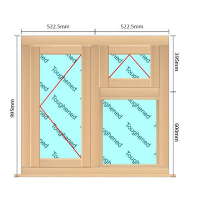 INSTALLED 1045mm (W) x 995mm (H) Wooden Stormproof Window - 1 Opening ...