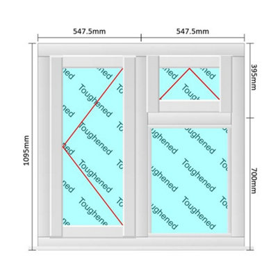 INSTALLED 1095mm (W) x 1095mm (H) PVC u StormProof Window - 1 Opening ...