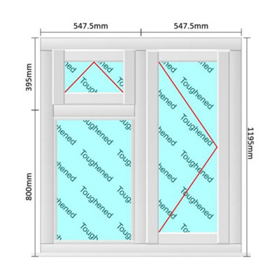 INSTALLED 1095mm (W) x 1195mm (H) PVCu StormProof - 1 Opening Window ...