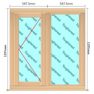 Buy INSTALLED 1095mm (W) x 1195mm (H) Wooden Stormproof Window - 1/2 ...