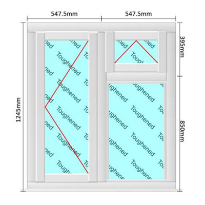 INSTALLED 1095mm (W) x 1245mm (H) PVC u StormProof Window - 1 Opening ...