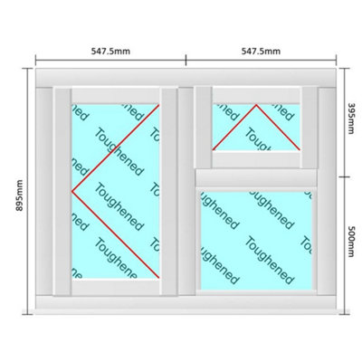 INSTALLED 1095mm (W) x 895mm (H) PVC u StormProof Window - 1 Opening ...
