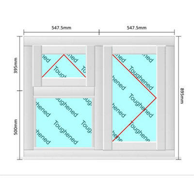 INSTALLED 1095mm (W) x 895mm (H) PVCu StormProof - 1 Opening Window ...